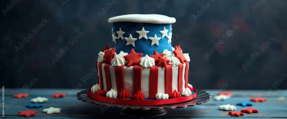 Uncle Sam hat cake with marshmallow brim , professional photography and ...