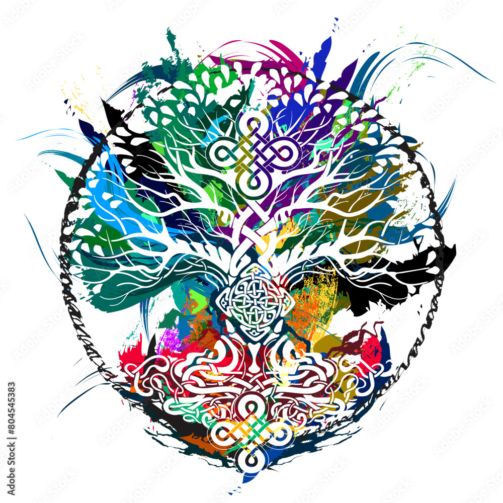 Yggdrasil tree of life Celtic sacred symbol. Celtic astronomy is a ...