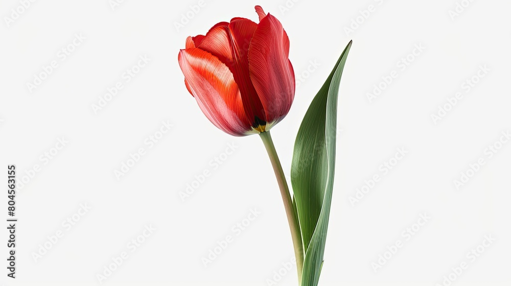 Capture the elegance of a single red tulip flower with a clipping path ...