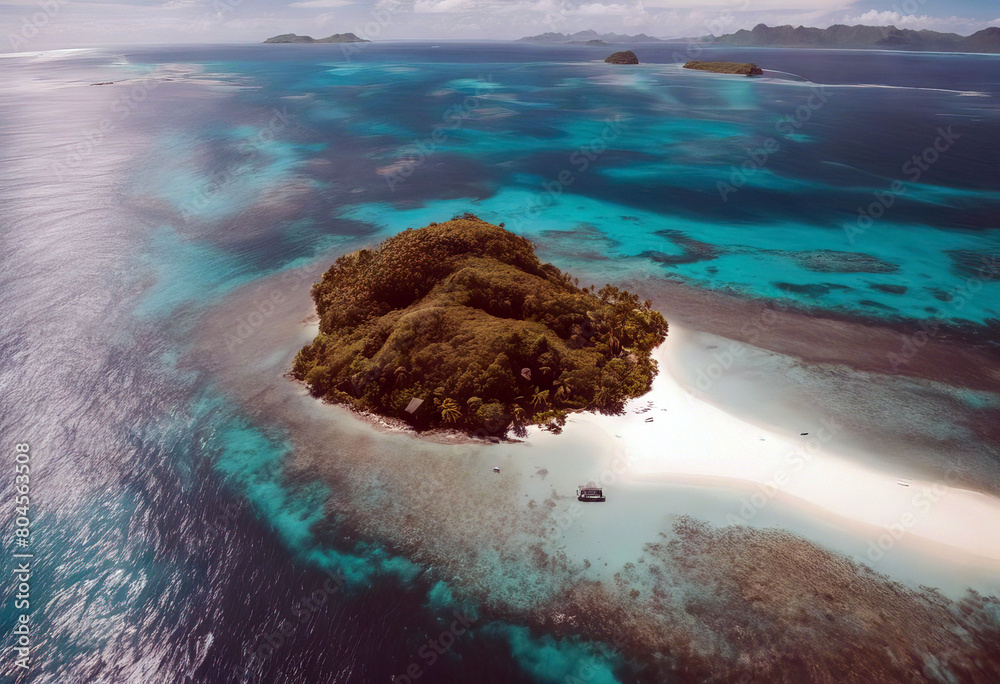 'Fiji Islands Vomo Aerial Island view Background Texture Water Sky ...