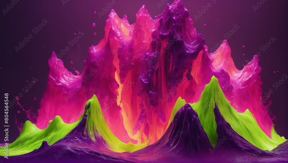 Visuals of liquid magma in shades of amethyst purple, neon pink, and ...
