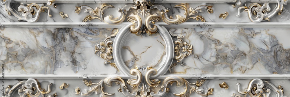 Lavish antique baroque, barocco ornate marble ceiling frame non linear ...