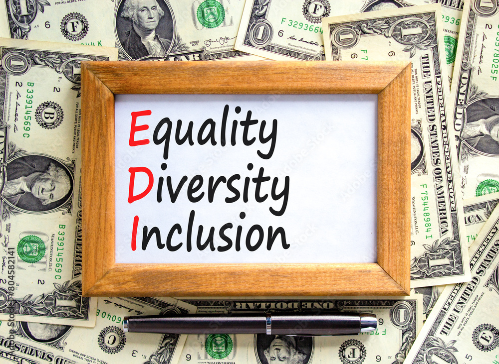 EDI equality diversity inclusion symbol. Concept words EDI equality ...