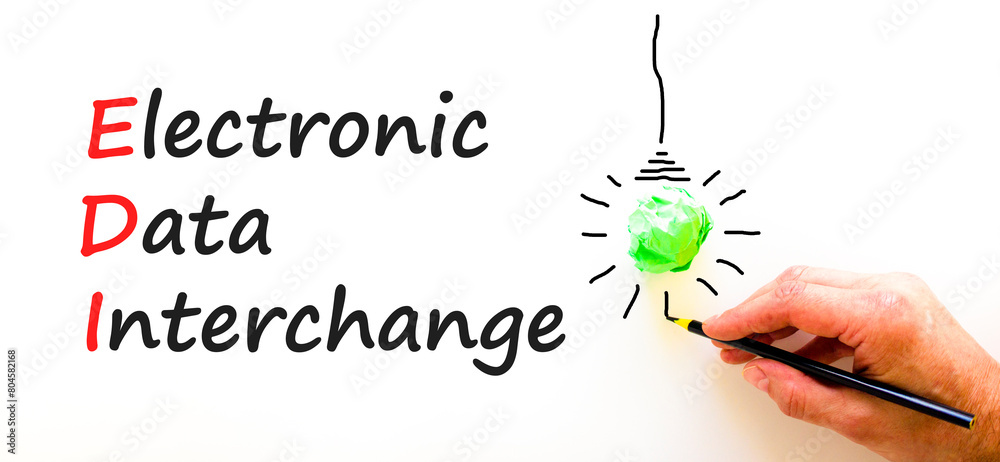 EDI electronic data interchange symbol. Concept words EDI electronic ...