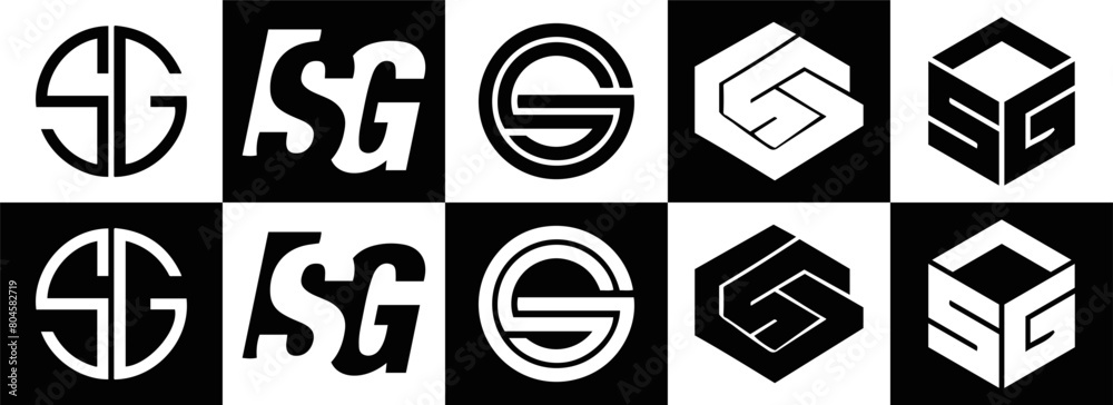 SG logo. S G design. White SG letter. SG, S G letter logo design ...