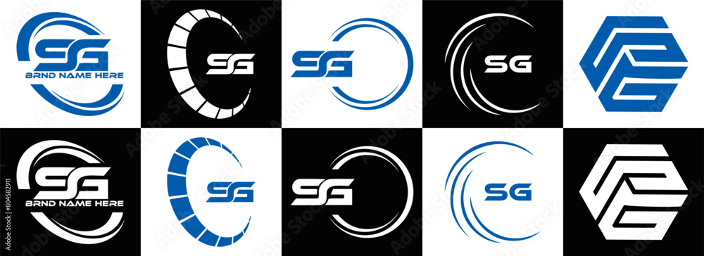 SG logo. S G design. White SG letter. SG, S G letter logo design ...