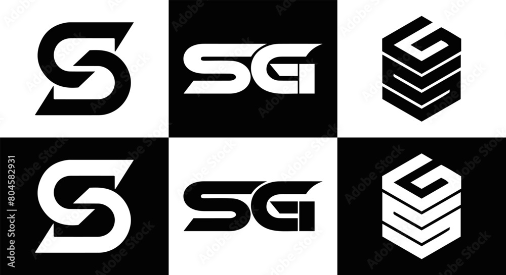 SG logo. S G design. White SG letter. SG, S G letter logo design ...