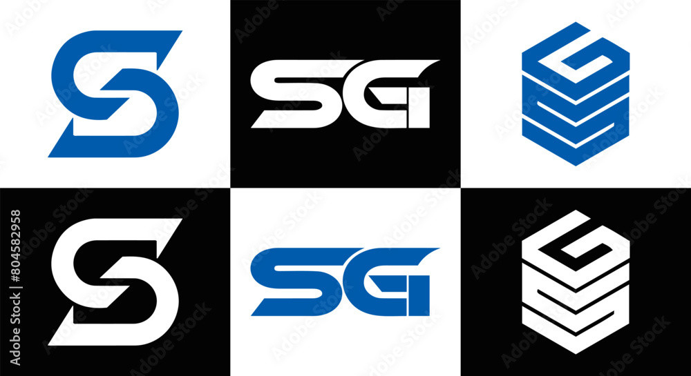 SG logo. S G design. White SG letter. SG, S G letter logo design ...