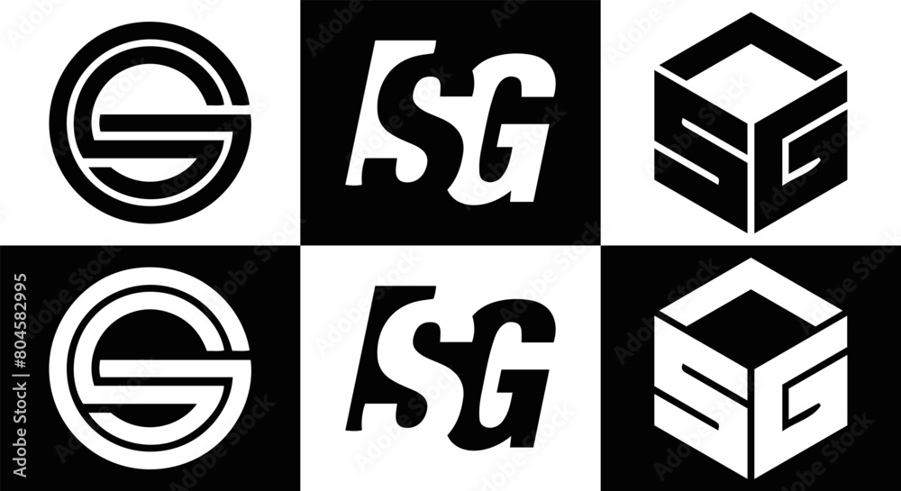 SG logo. S G design. White SG letter. SG, S G letter logo design ...