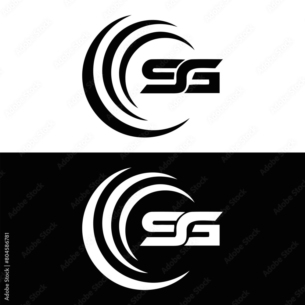 SG logo. S G design. White SG letter. SG, S G letter logo design ...