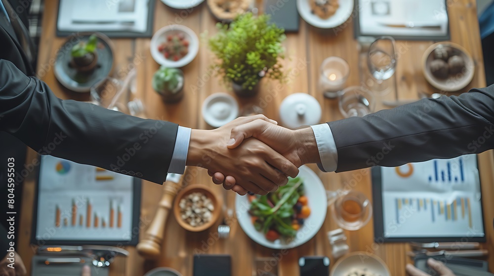 Depict from above two restaurant partners finalizing expansion deals ...