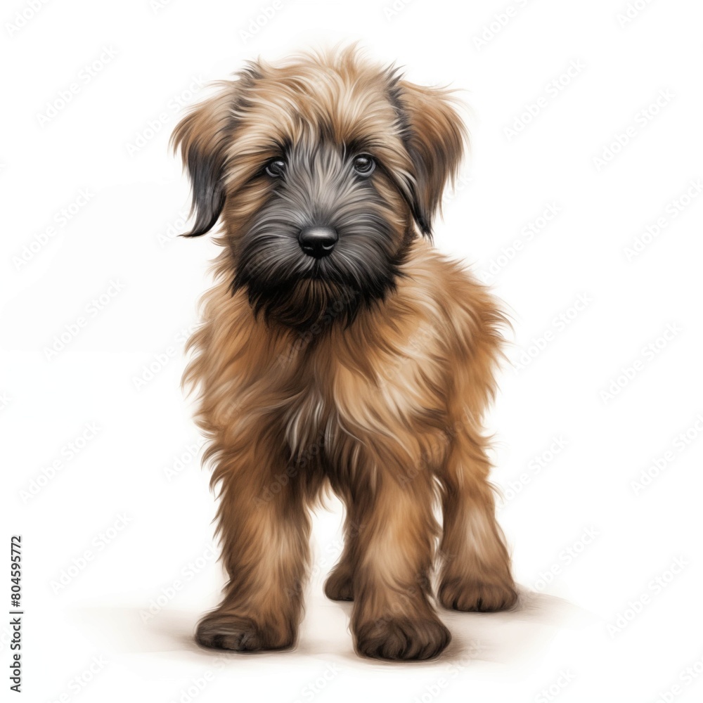 Briard dog. Puppy dog. Berger de Brie clipart. Watercolor illustration ...