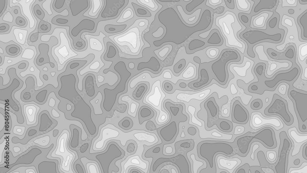 Gray outline topographic contour map abstract tech motion graphic ...