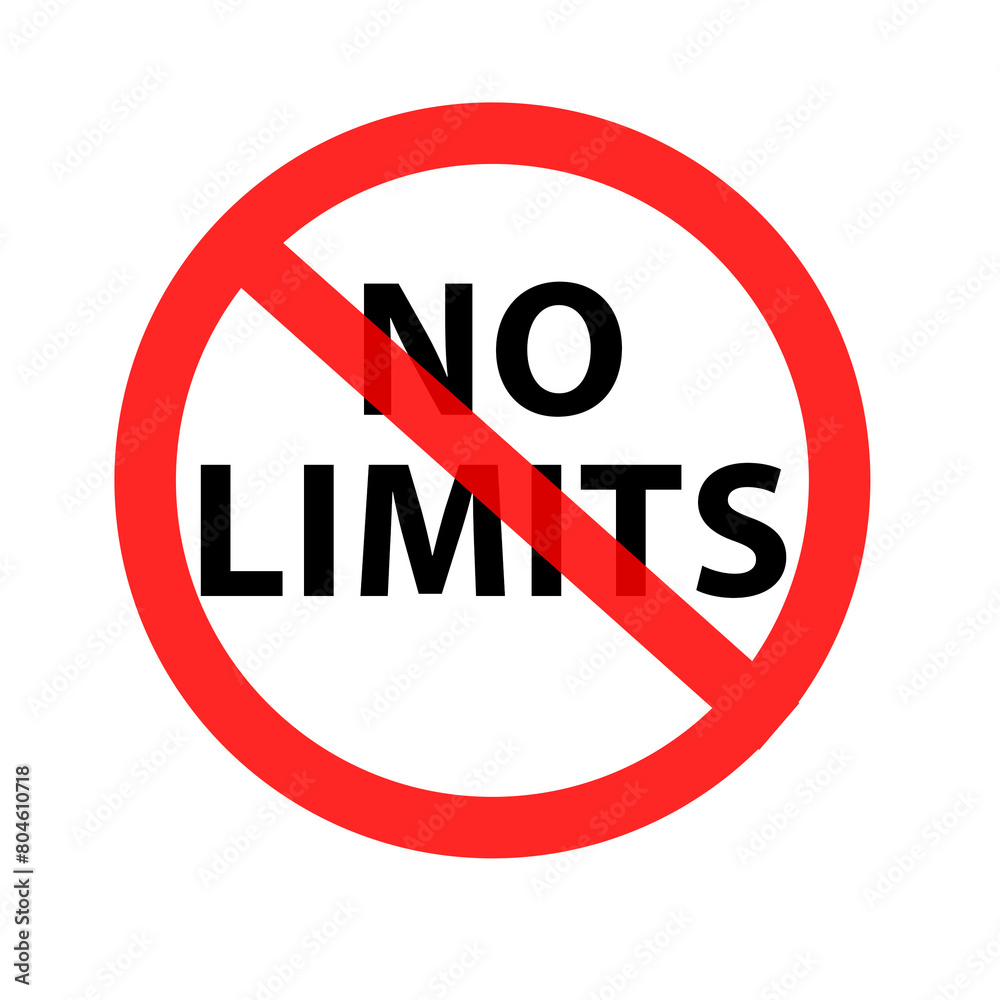 No limits sign isolated on a transparent background in PNG format ...