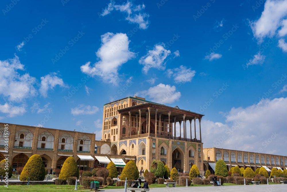 The intricate ceiling design of Ali Qapu Palace is a testament to ...