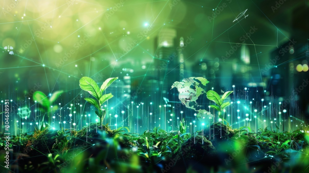 Global communication network concept. Environmental technology ...