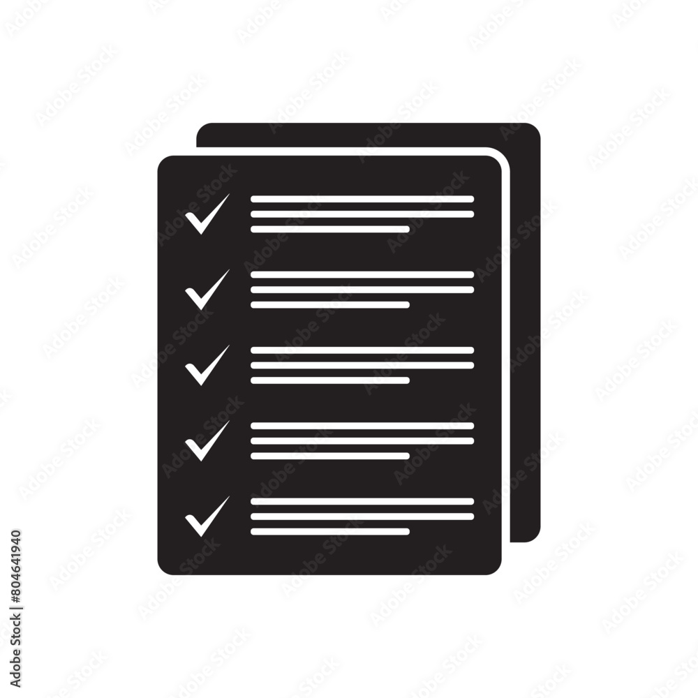 Checklist icon vector. File icon, Document, Checklist icon. Checklist ...