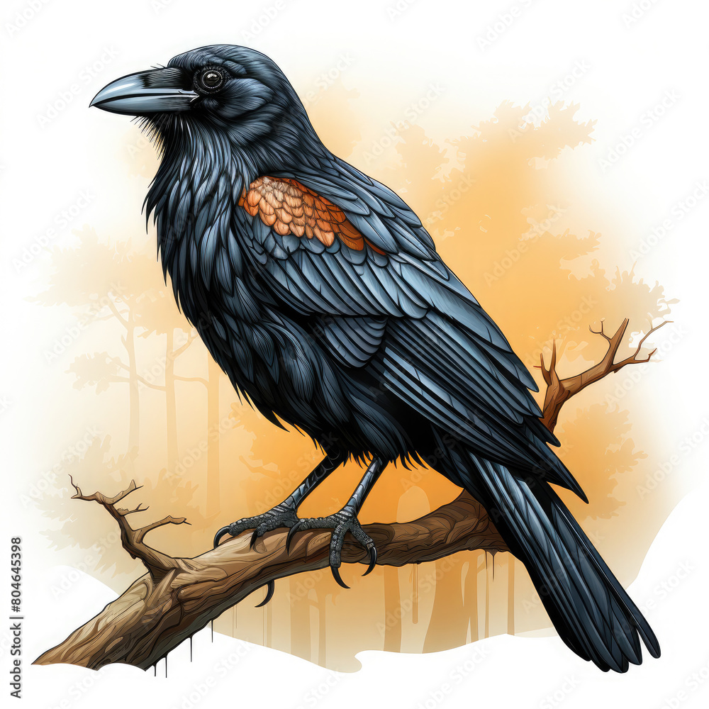 Watercolor Crow vector, clipart Illustration, Generative Ai Stock ...
