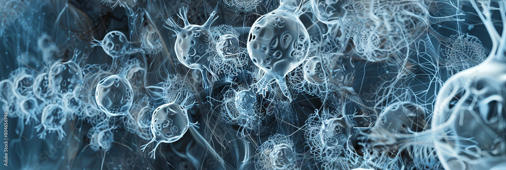 A captivating and detailed x-ray view of an intricate nano-robotic ...