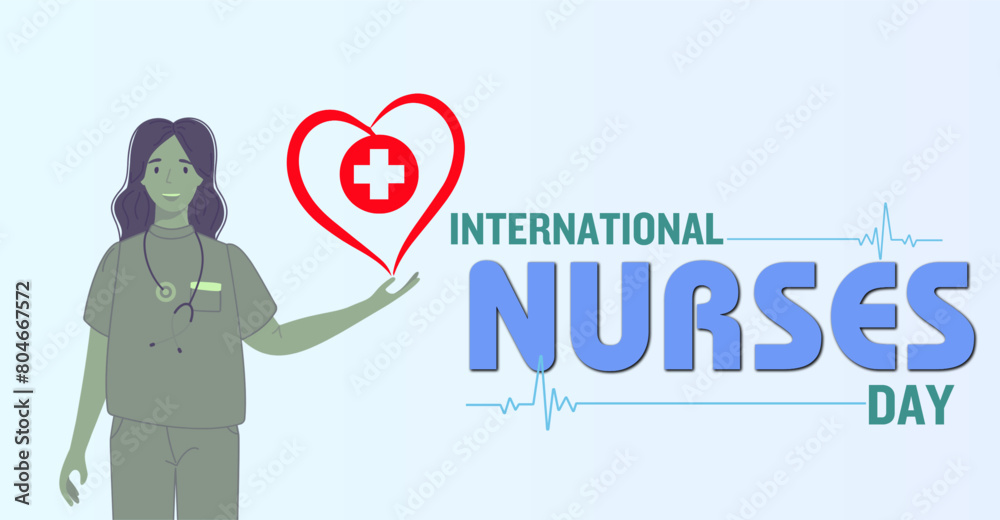 International Nurses day, campaign or celebration banner. Inspiring ...
