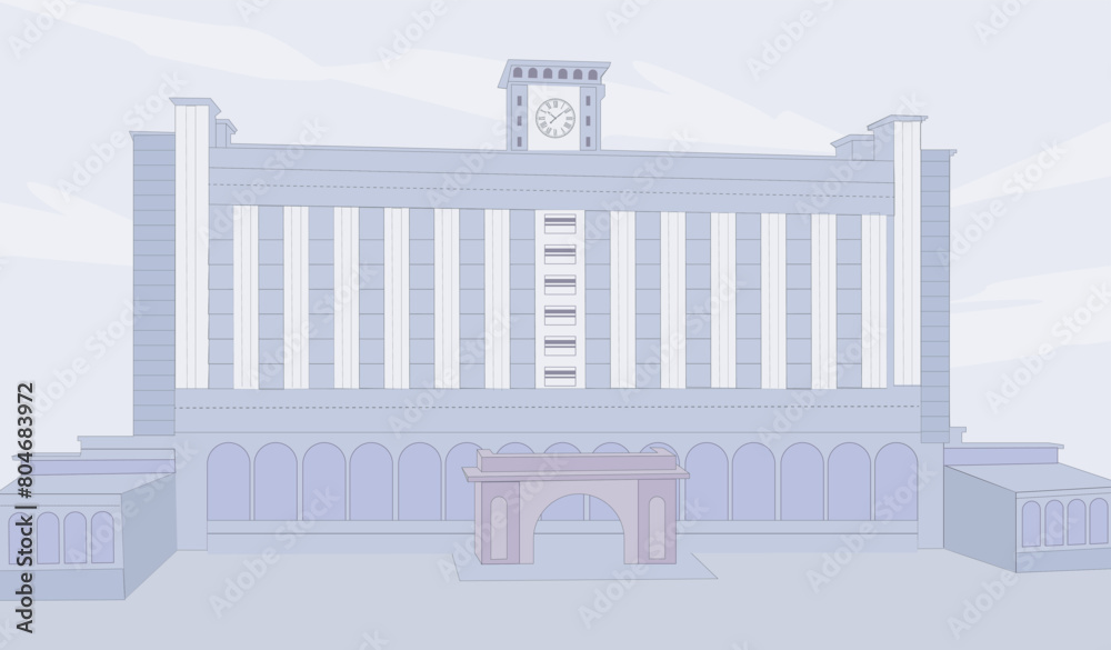 City hall Building Dhaka, vector illustration of City hall Building ...