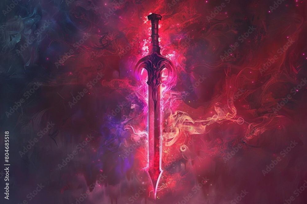 enigmatic crimson dagger mystical weapon aura fantasy digital painting ...