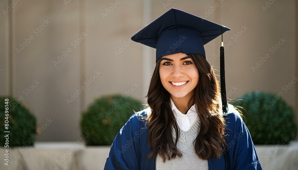 Latin Female Graduate - Celebrating Graduation from College or ...