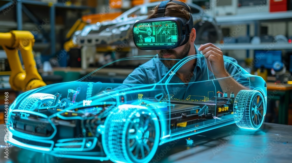 Green Energy Car Design Automotive Engineer Using Augmented Reality ...