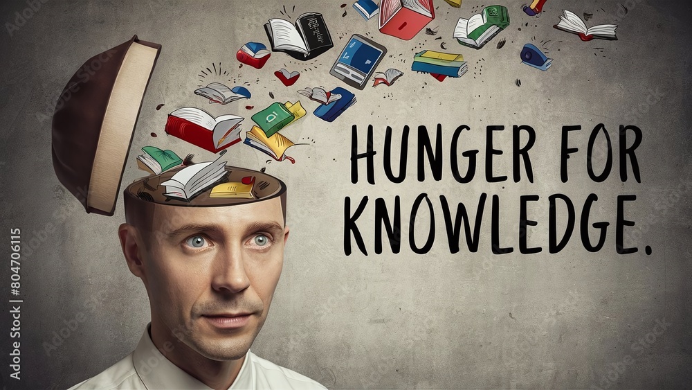 hungry for knowledge abstractly presented topics background with ...