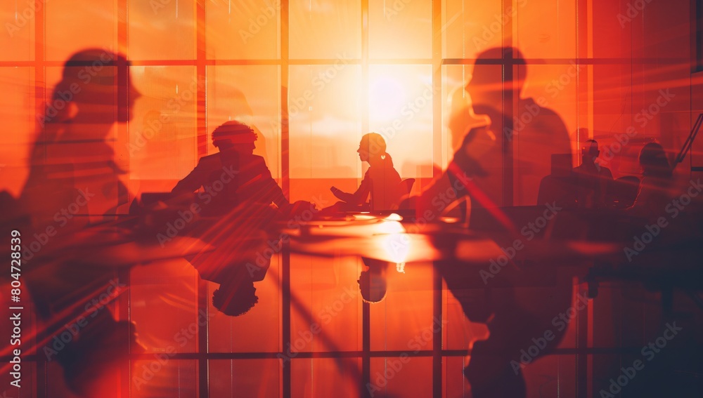 Corporate people working together in the conference room of their ...