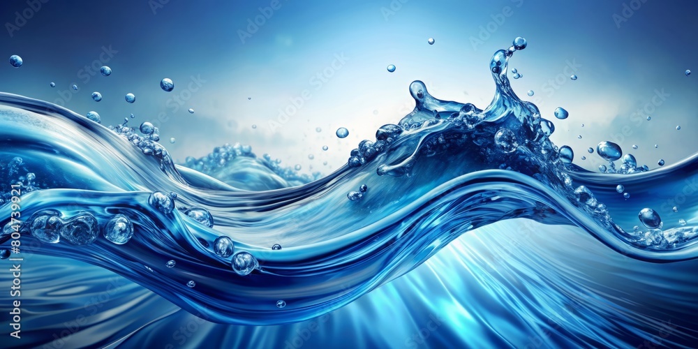 A stunningly dynamic and realistic water wave captured in deep blue ...