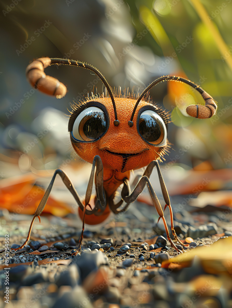 ant, 3D illustration, digital art, realistic, lifelike, detailed ...