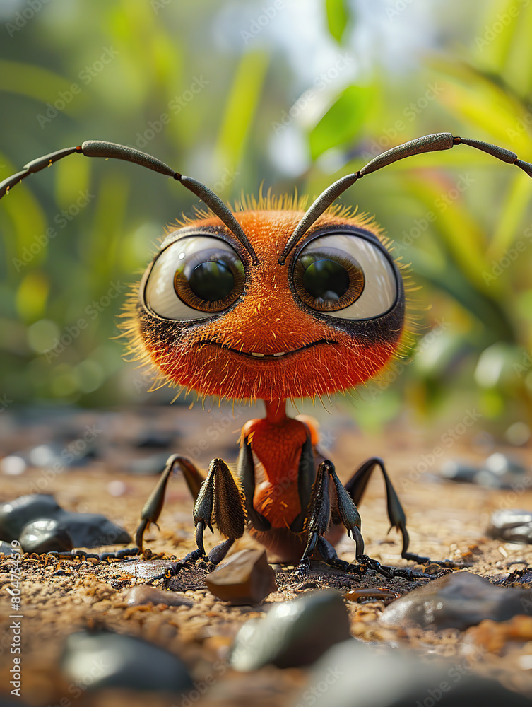 ant, 3D illustration, digital art, realistic, lifelike, detailed ...