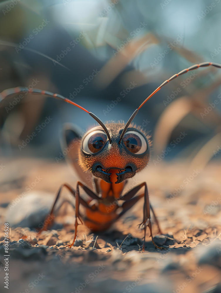 ant, 3D illustration, digital art, realistic, lifelike, detailed ...