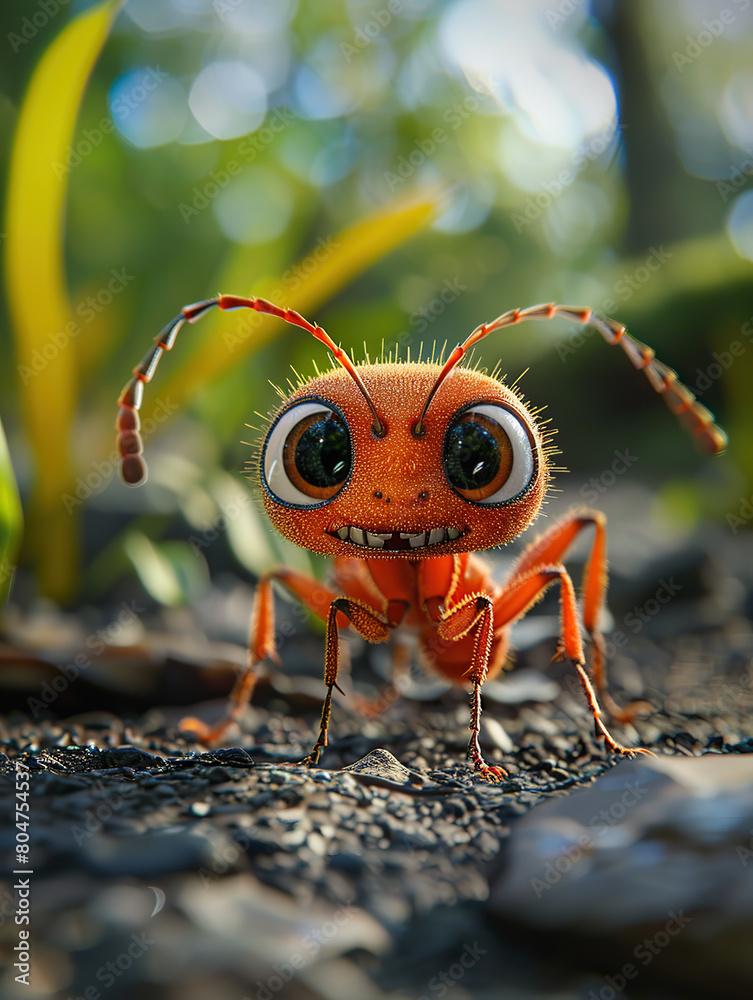 ant, 3D illustration, digital art, realistic, lifelike, detailed ...