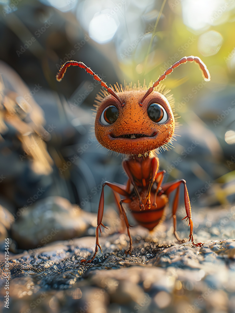 ant, 3D illustration, digital art, realistic, lifelike, detailed ...