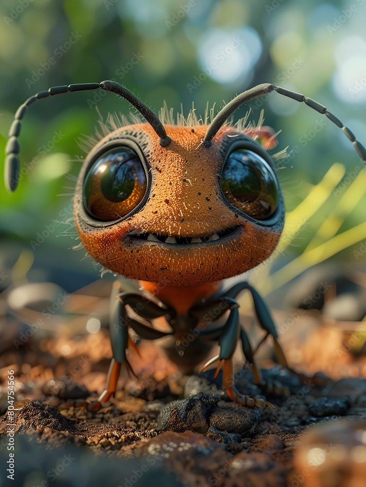 ant, 3D illustration, digital art, realistic, lifelike, detailed ...