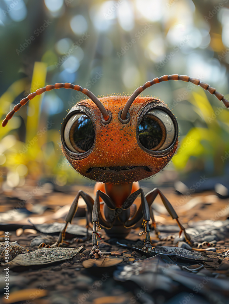 ant, 3D illustration, digital art, realistic, lifelike, detailed ...
