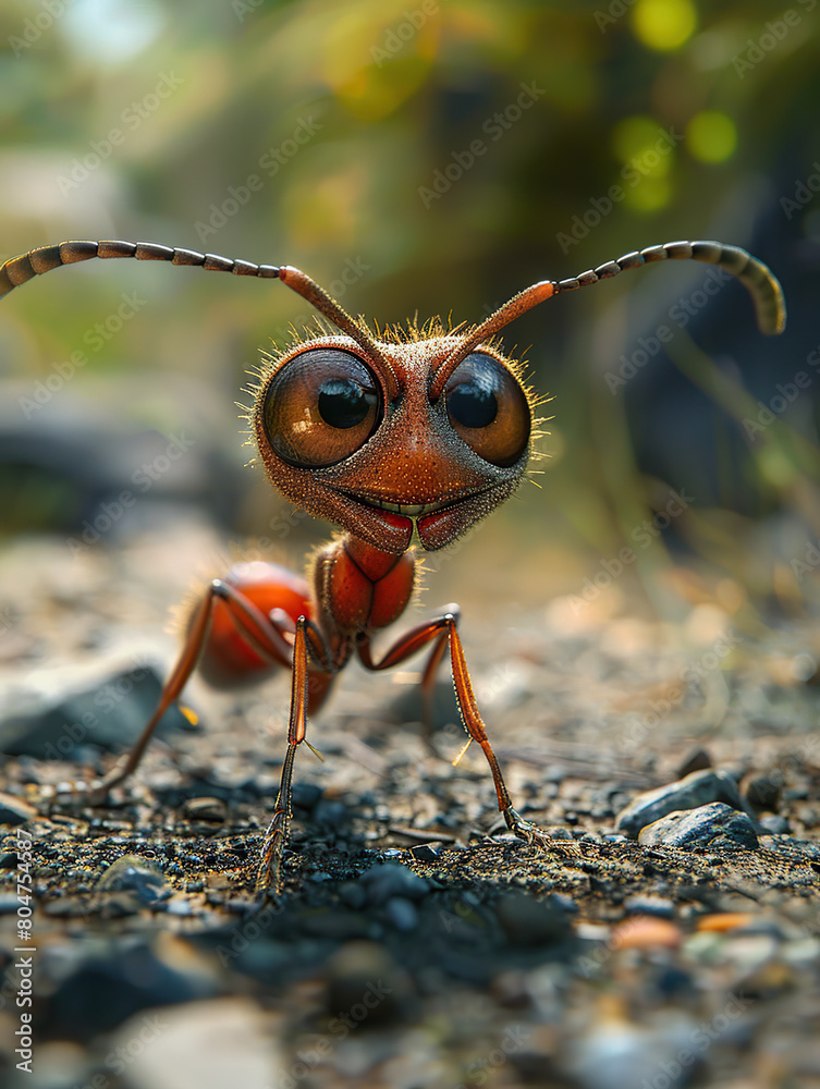 ant, 3D illustration, digital art, realistic, lifelike, detailed ...