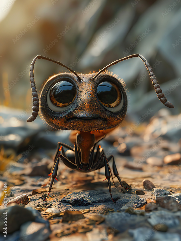 ant, 3D illustration, digital art, realistic, lifelike, detailed ...