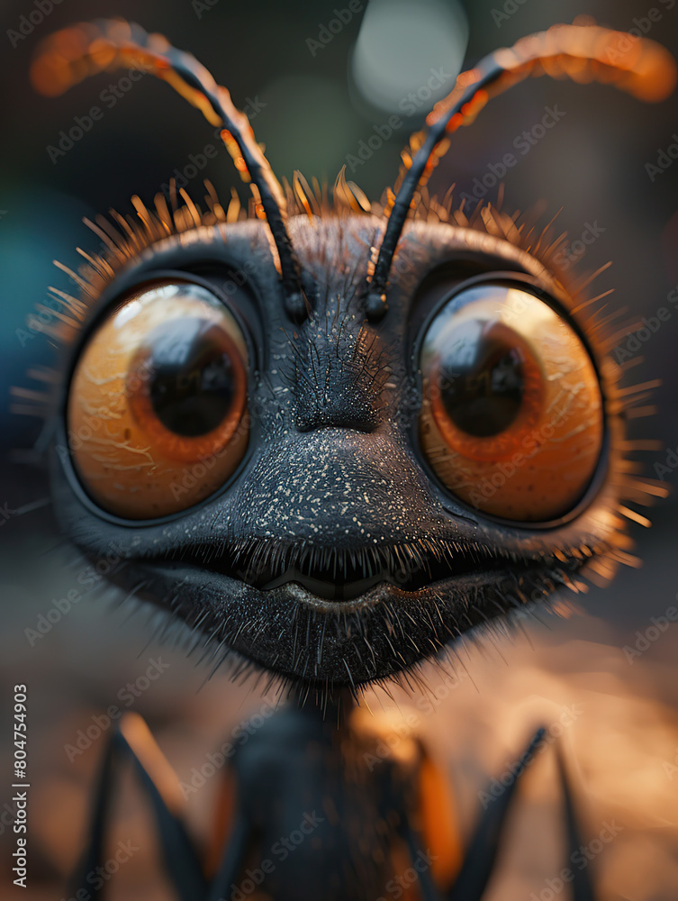 ant, 3D illustration, digital art, realistic, lifelike, detailed ...