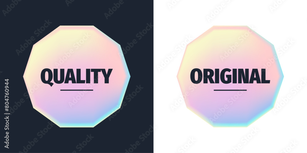 Holographic iridescent stickers, mesh 3d effect labels. Quality ...