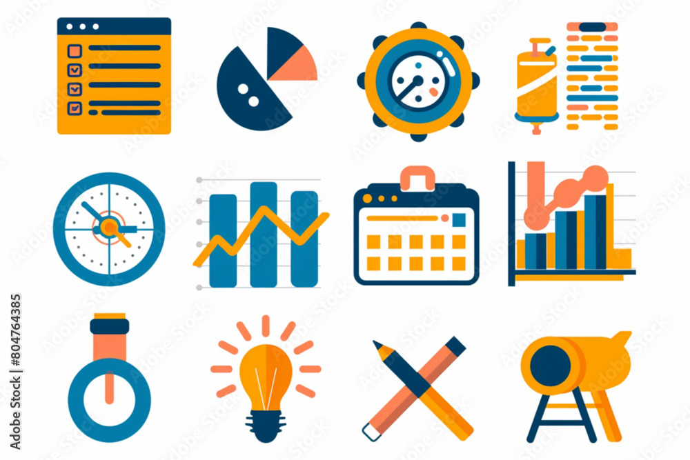 Action plan icon set. Containing planning, schedule, strategy, analysis ... Action plan icon set. Containing planning, schedule, strategy, analysis ...