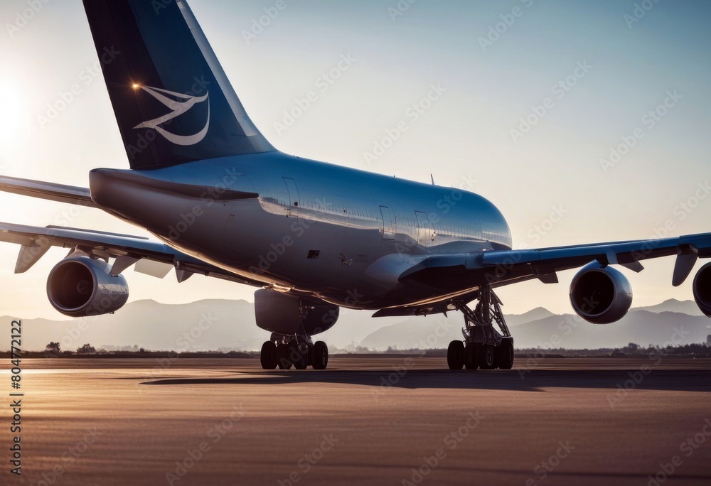 'taxiing aircraft runway airport sunset airfield airline airliner ...