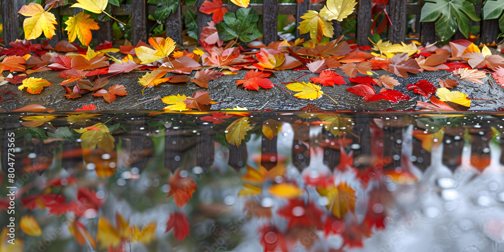 autumn leaves in the rain, Colorful leaf wallpaper with blur crystal HD ...