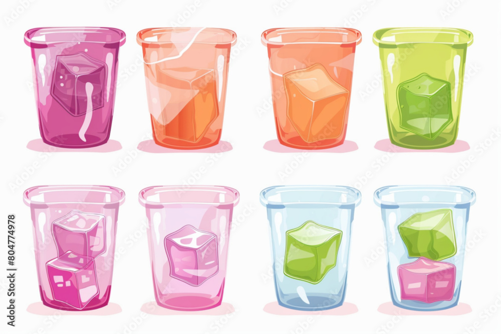 Plastic tray for ice cube making, melting frozen water block and ...