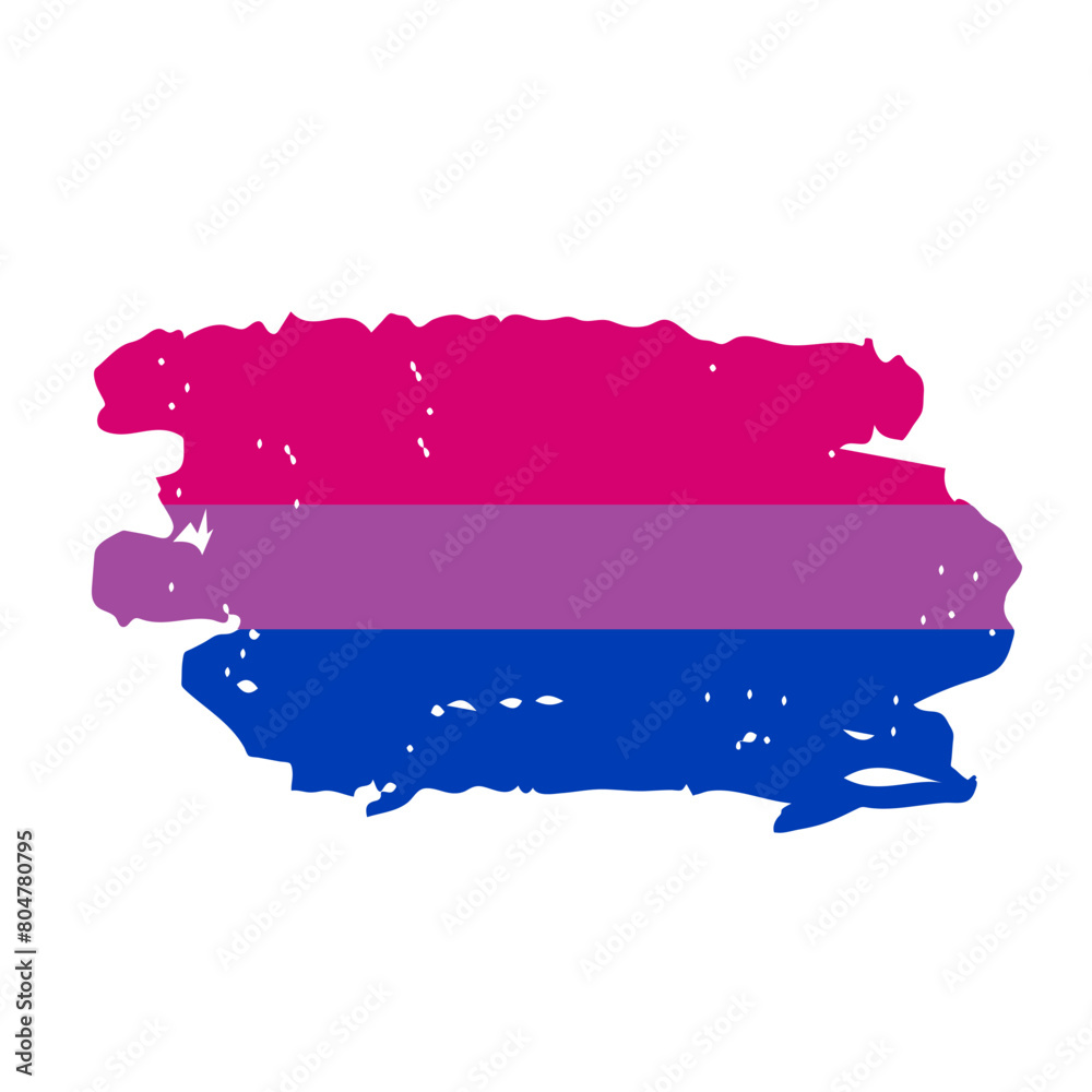 Vetor de Grunge Bisexual Pride Flag. Symbol of LGBT community. Flag ...