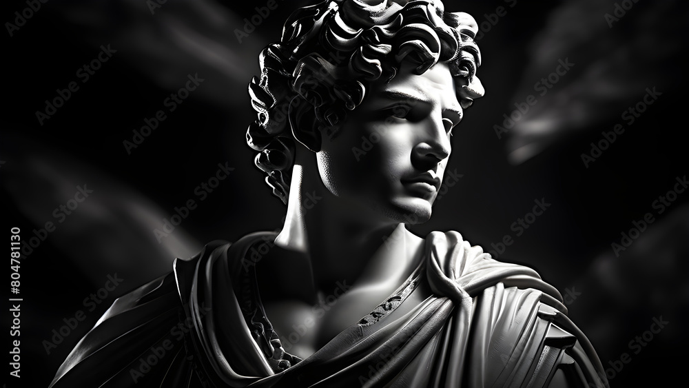 Statues with Greek sculpture, perfect composition, beautiful and ...