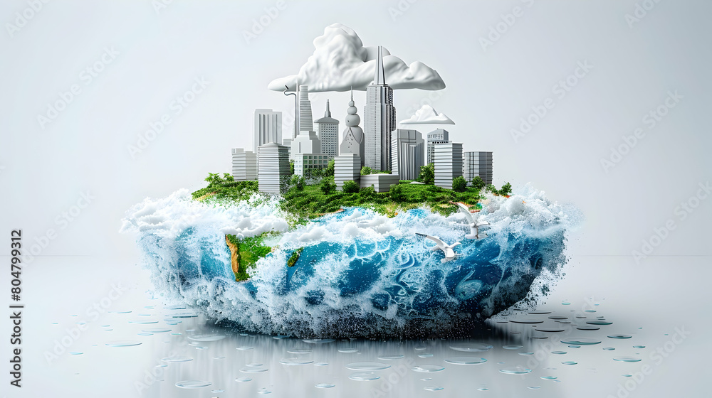 Cartoon 3D Icons: Illustrating Global Warming's Impact on Extreme ...