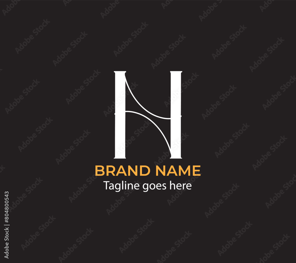 Creative HN LETTER logo. Combination of H and N letter here. EPS file ...
